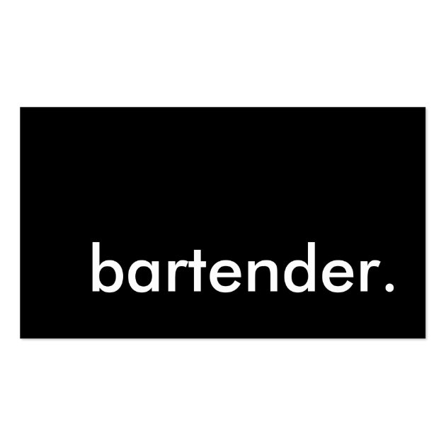 bartender. business cards