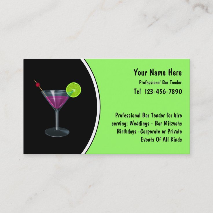 Bartender Business Cards | Zazzle