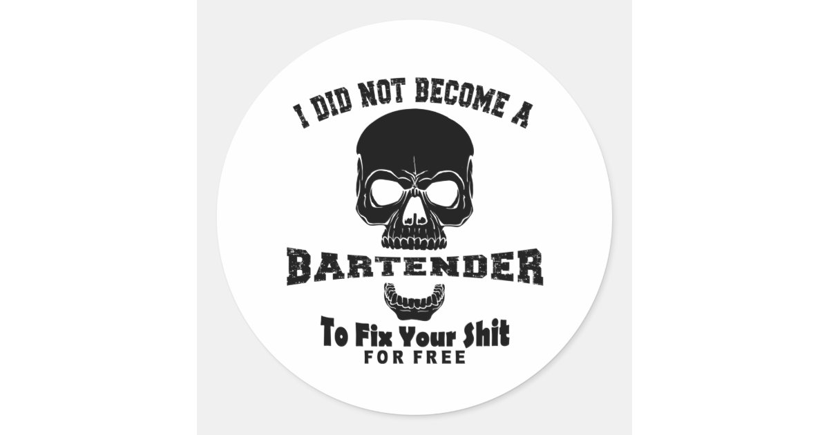 Bartender Classic Round Sticker | Zazzle