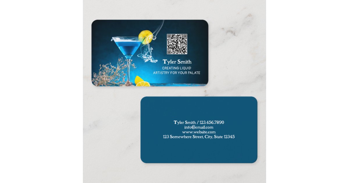 Bartender Custom QR Business Card | Zazzle