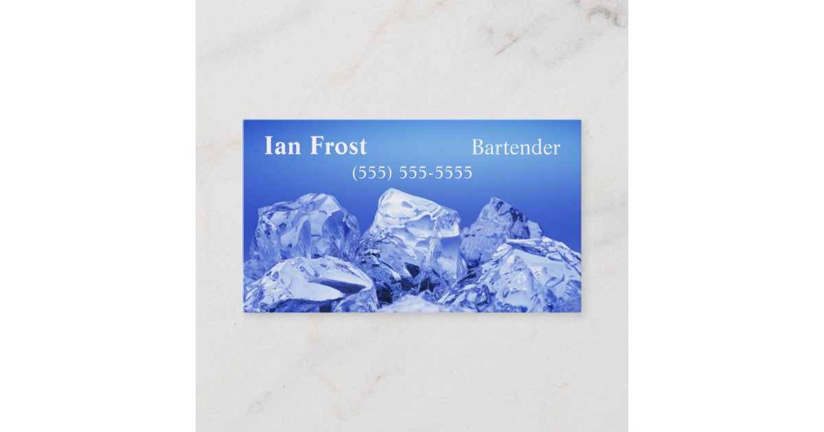Bartender Ice Cube Business Card - White Back | Zazzle