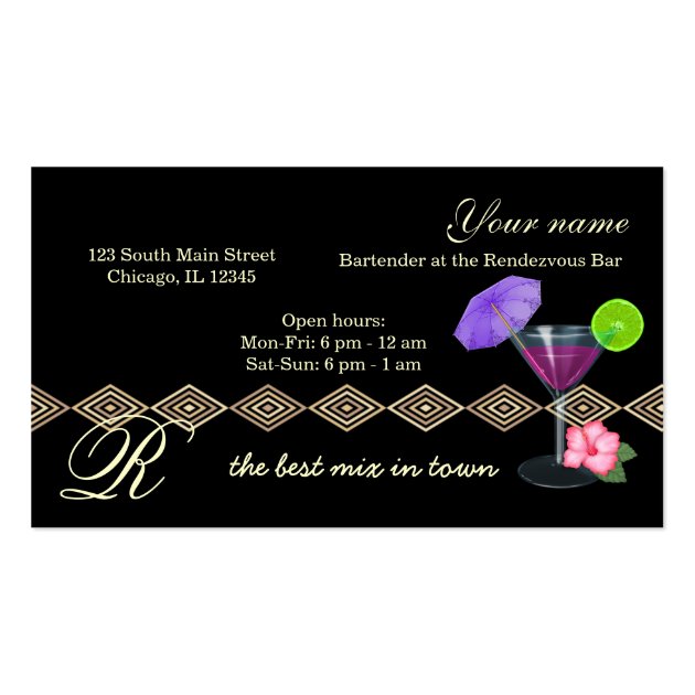 Bartender/Owner Bar Business Card Templates