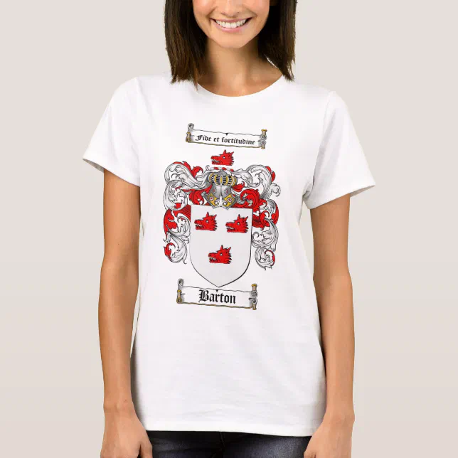 BARTON FAMILY CREST - BARTON COAT OF ARMS T-Shirt | Zazzle
