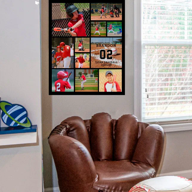 Baseball 11 Photo Collage Personalized Poster | Zazzle