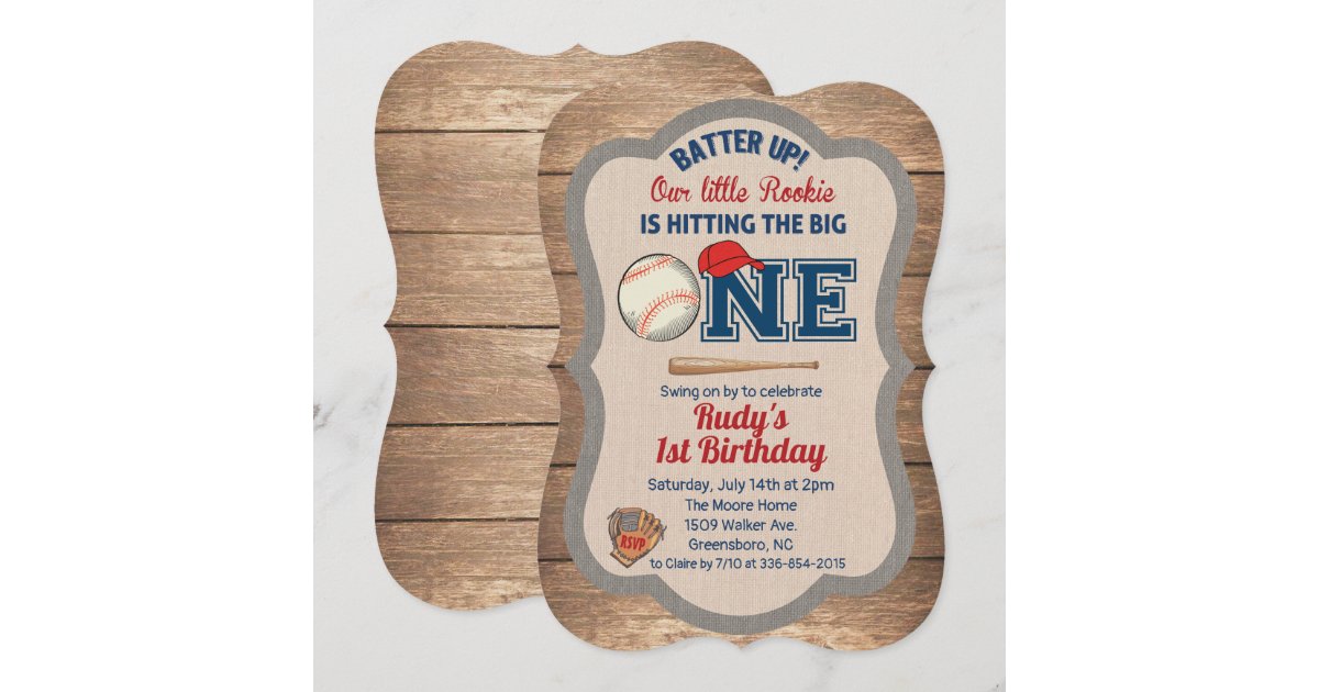 Baseball 1st Birthday Invitation | Zazzle