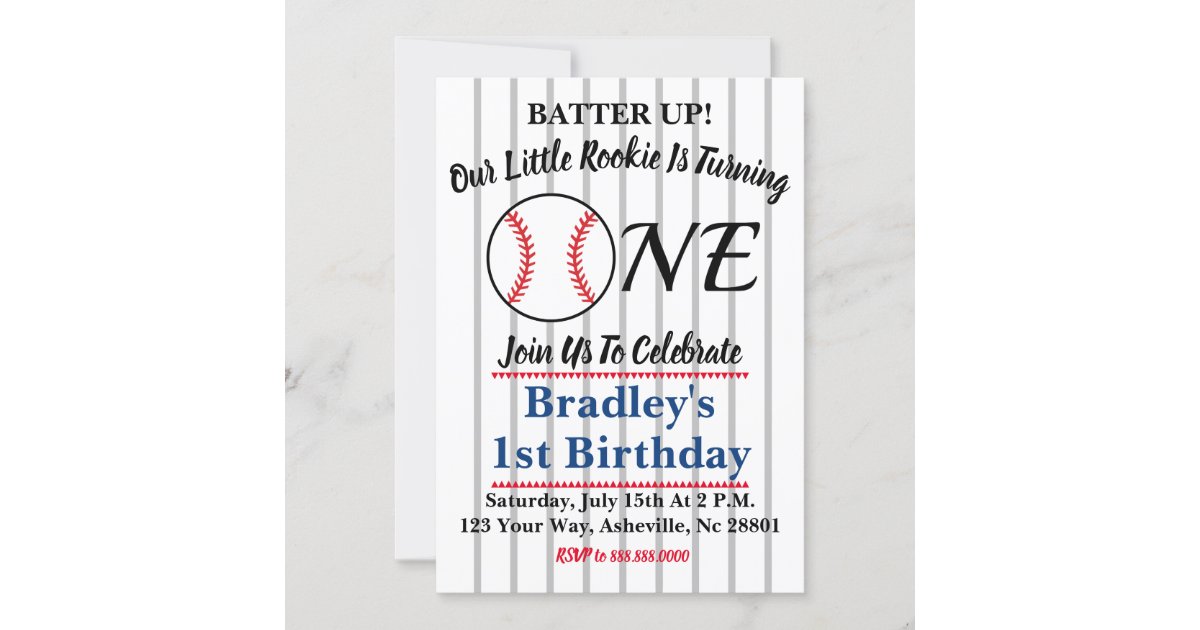 Baseball 1st Birthday Invitation | Zazzle