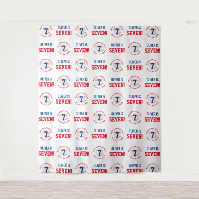 Baseball 7th Birthday Boys | Step Repeat Backdrop | Zazzle