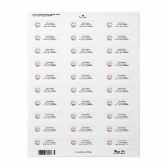 Baseball Address Labels | Zazzle