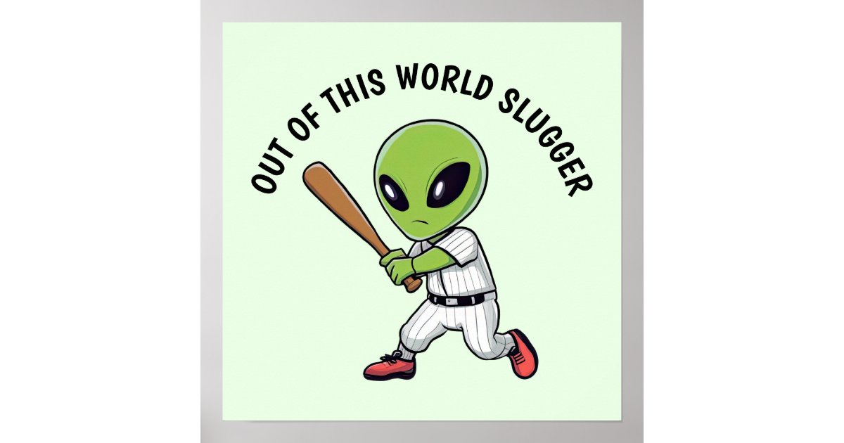 Baseball Alien Poster | Zazzle