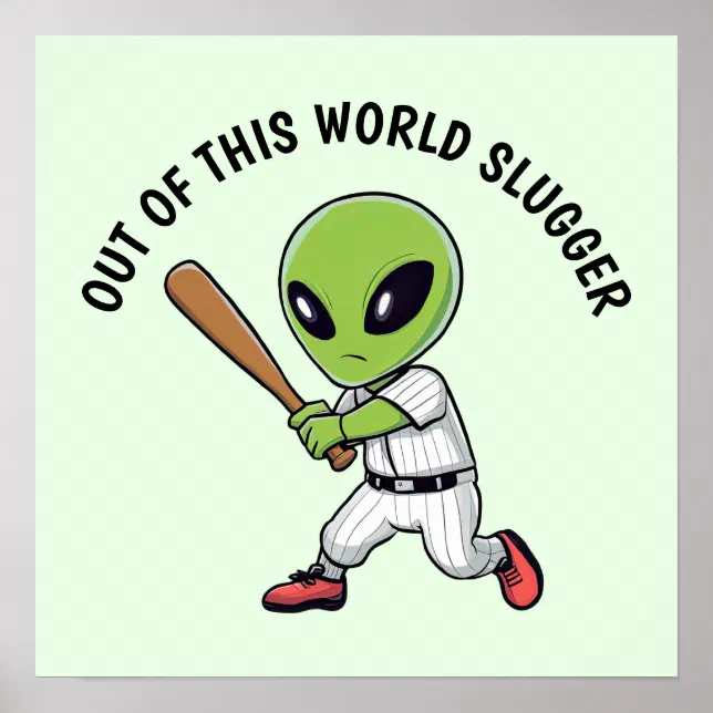 Baseball Alien Poster | Zazzle
