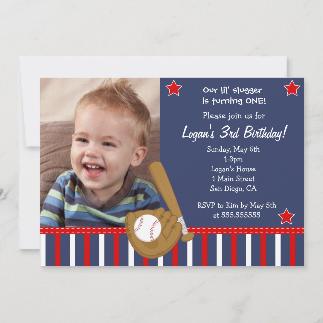 Baseball All Star Birthday Invitations | Zazzle