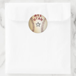 Baseball All Star Classic Round Sticker | Zazzle