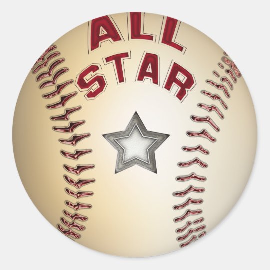 Baseball All Star Classic Round Sticker | Zazzle.com