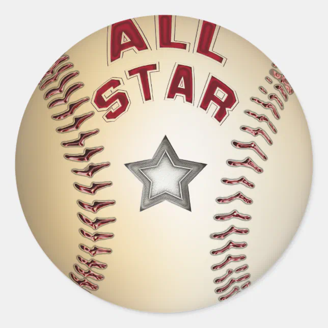 Baseball All Star Classic Round Sticker | Zazzle