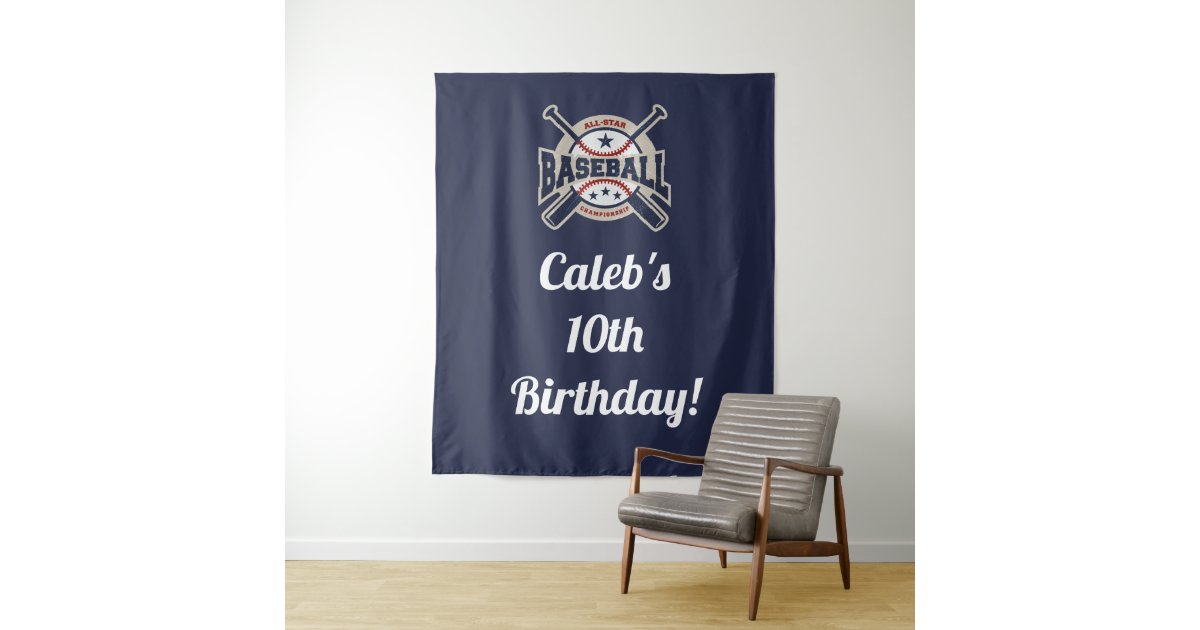 Baseball All Star Team Sport Birthday Party Banner Tapestry | Zazzle
