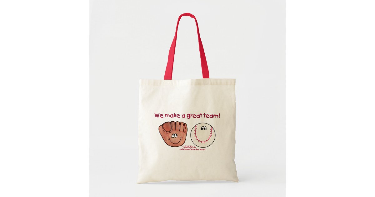 Baseball and Baseball Glove Team Tote Bag | Zazzle