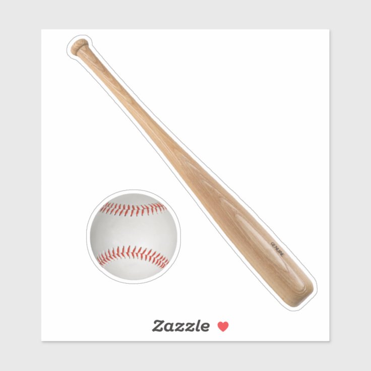Baseball and Bat Sticker | Zazzle