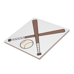 Baseball and Bats Ceramic Tile | Zazzle