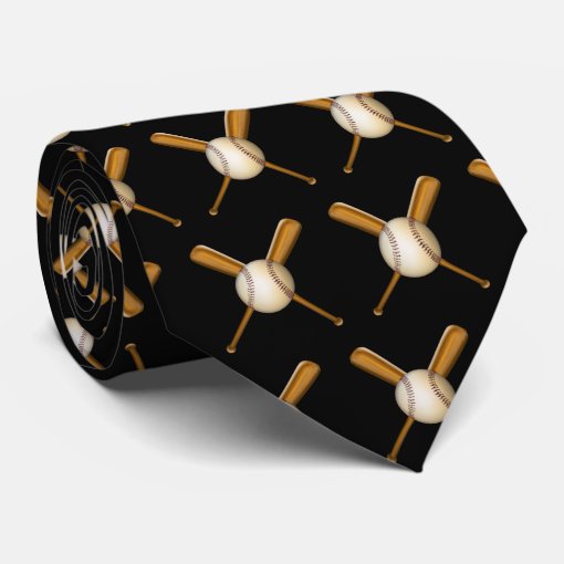 Baseball and Crossed Bats Customizable Tie | Zazzle