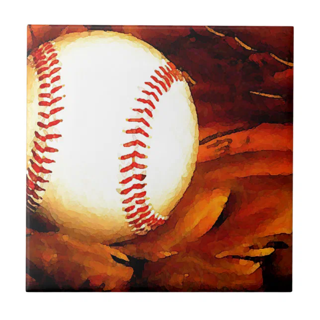 Baseball Art Tile | Zazzle
