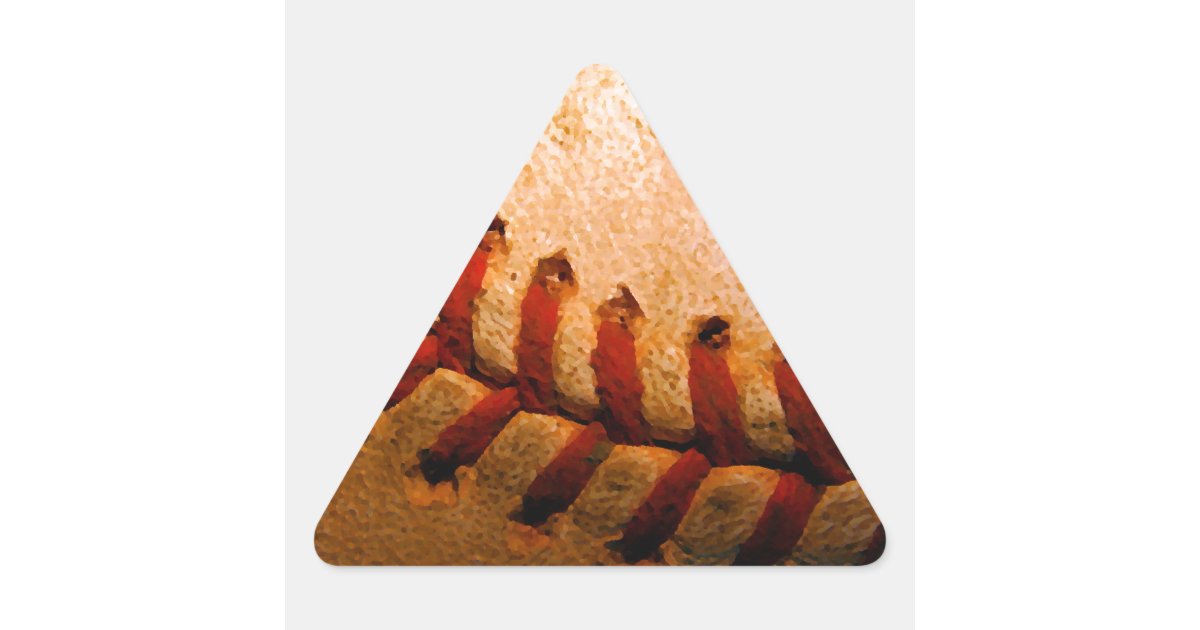 Baseball Art Triangle Sticker | Zazzle