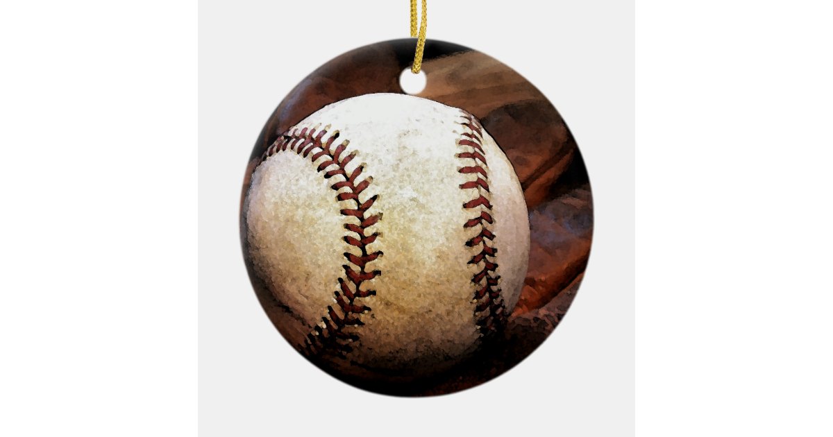 Baseball Artwork Ceramic Ornament | Zazzle