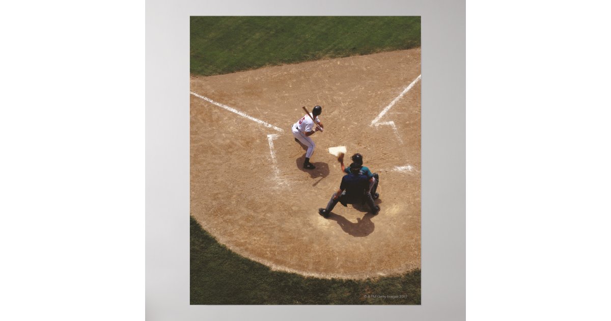 Baseball at Home Plate Poster | Zazzle