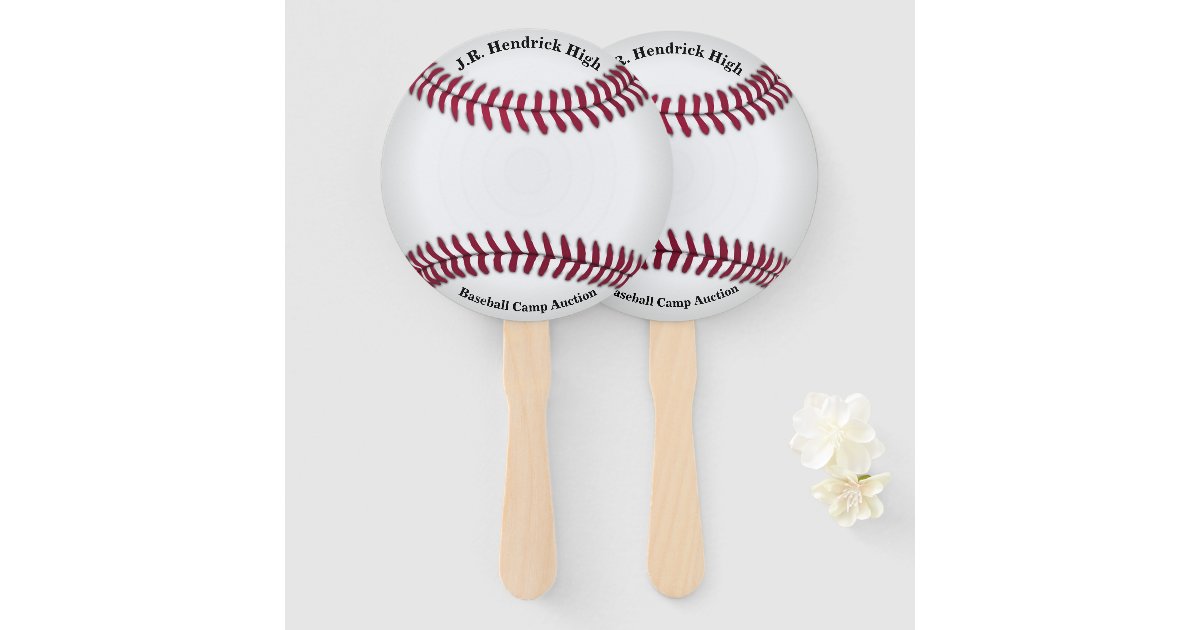 Baseball Auction Paddle Hand Fan | Zazzle