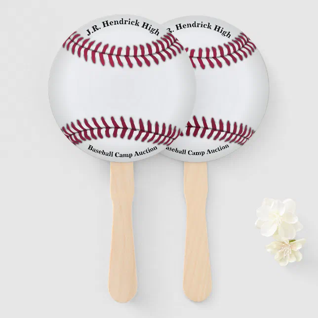 Baseball Auction Paddle Hand Fan | Zazzle