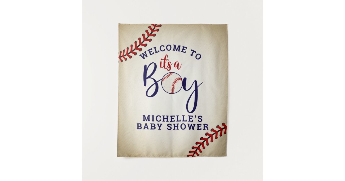 Baseball Baby Shower Backdrop | Zazzle