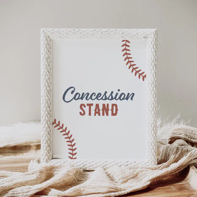 Baseball Baby Shower Concession Stand Sign | Zazzle