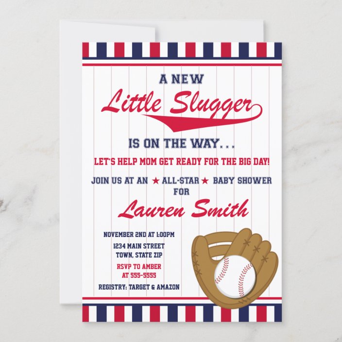 Baseball Baby Shower Invitation All Star Sports | Zazzle.com