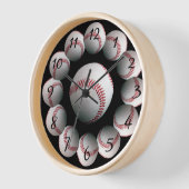 Baseball background round clock | Zazzle