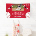 Baseball Ball Bunting Flags Red Photo Birthday Banner | Zazzle