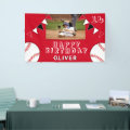 Baseball Ball Bunting Flags Red Photo Birthday Banner | Zazzle