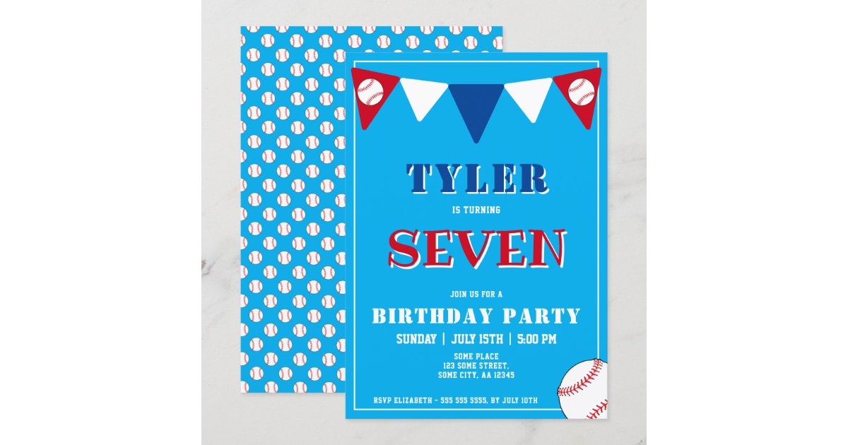 Baseball Ball Sports Kids Birthday Invitation | Zazzle
