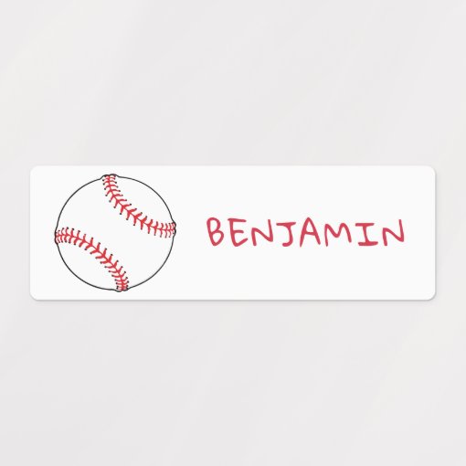 Baseball Ball Sports Name Kids' Labels | Zazzle