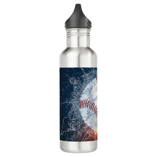 Baseball Ball Stainless Steel Water Bottle | Zazzle