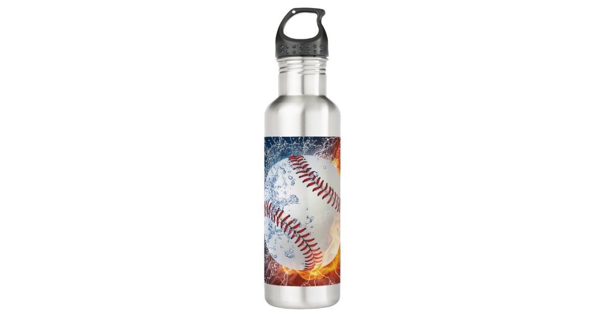 Baseball Ball Stainless Steel Water Bottle | Zazzle