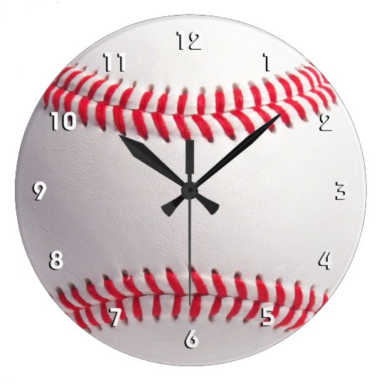 Baseball ball wall clock with numbers | Zazzle.com