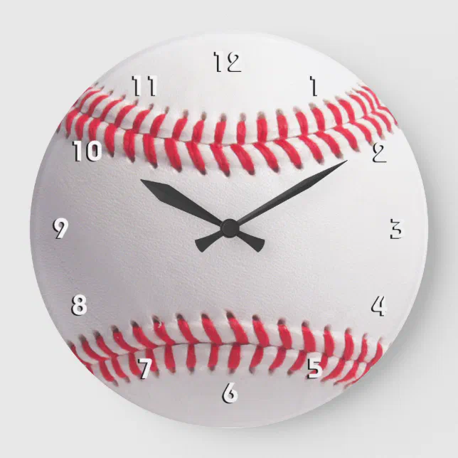 Baseball ball wall clock with numbers | Zazzle