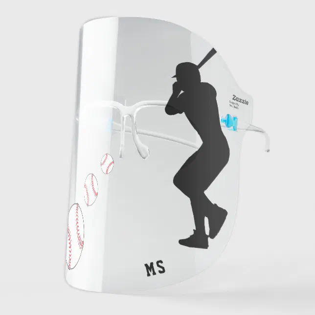 Baseball Balls Player Monogram Boy Kids Face Shield | Zazzle