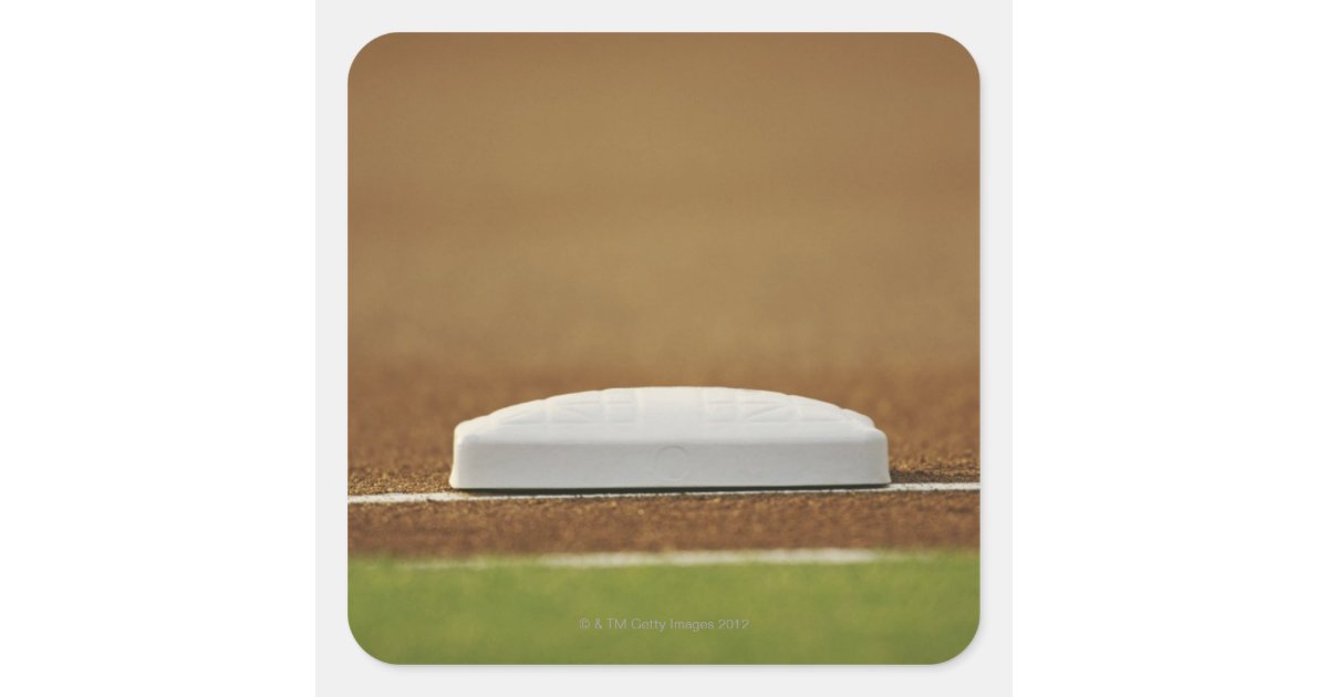 Baseball base square sticker | Zazzle