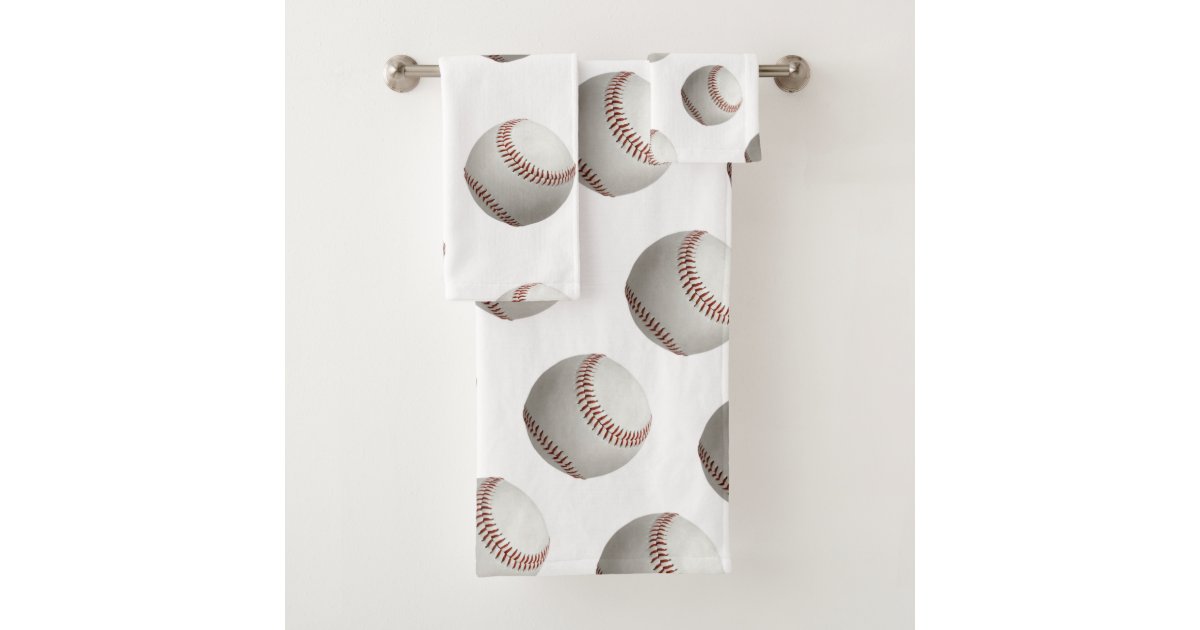 Baseball bath towel set | Zazzle