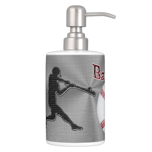 Baseball Bathroom Accessories YOUR JERSEY NUMBER Soap Dispenser And ...