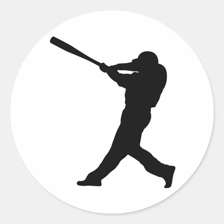 Baseball Batter Classic Round Sticker | Zazzle