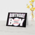 Baseball Birthday Boy Custom Player Name Sports Card | Zazzle
