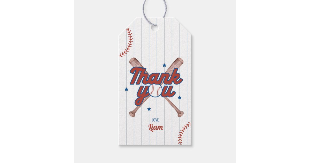 Baseball Birthday Favor Gift Tags | Zazzle