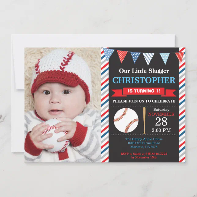 Baseball Birthday Invitation 1st Birthday Party | Zazzle