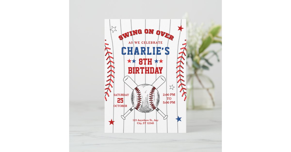 Baseball Birthday Invitation, Baseball Invite | Zazzle